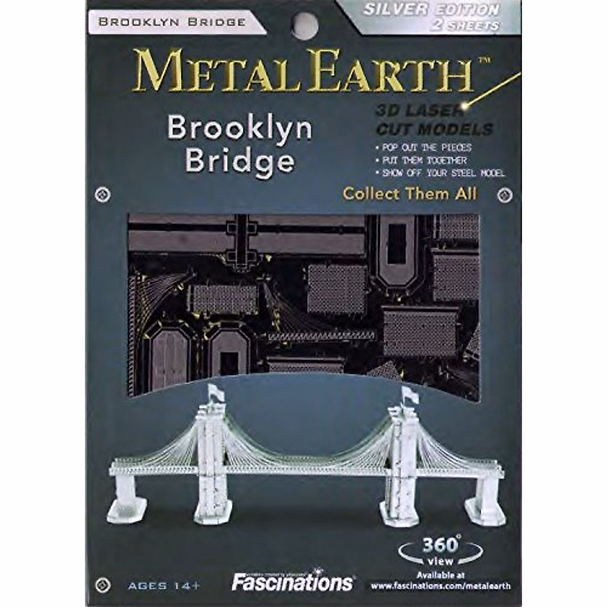 Fascinations Metal Earth Brooklyn Bridge 3D Metal Model Kit