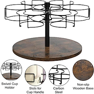 Water Bottle Organizer for Stanley 20oz 30oz 40oz Tumbler with Handle, Rotatable Stanley Cup Organizer Holder, Kitchen Organizers and Storage for Stanley Cup Accessories, Wooden Base Cup Storage Rack