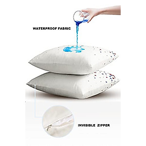 Outdoor Pillows 18x18 Waterproof Outdoor Pillow Covers, Memorial Independence Day Polyester Throw Pillow Covers Garden Cushion Decorative Case for Patio Couch Decoration Set of 2, Patriotic Star