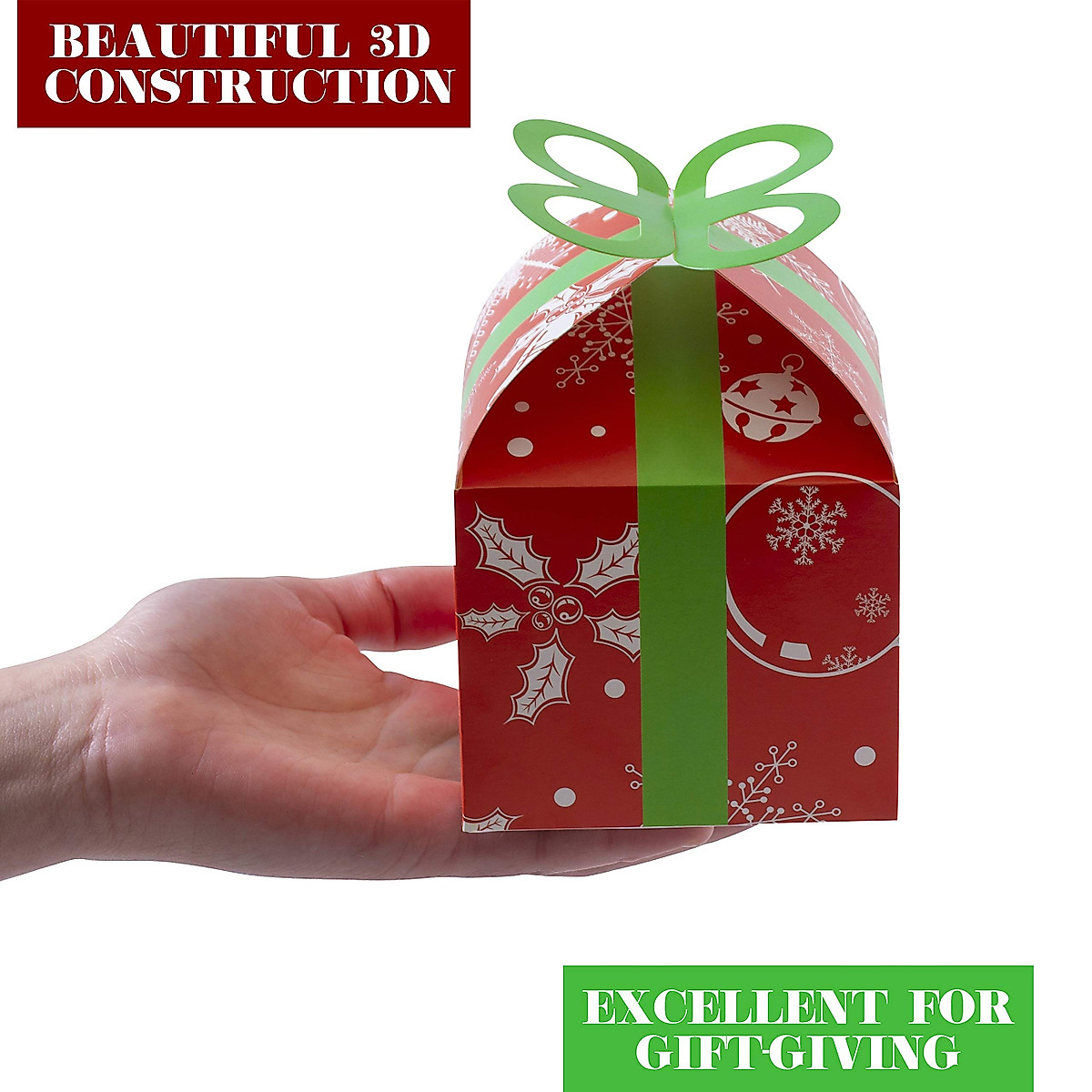 PREXTEX 24 Assorted Christmas Gift Boxes for Presents - Holiday Goodie Boxes, Party Favor Bag, Candy Box, Small Gift Box for Christmas Gifts, Treat Boxes, and Party Favors Goodie Bag