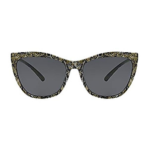 Sofia Vergara x Foster Grant Women's Sofia Sunglasses Cat Eye, Black and Grey Snake Print, 55 mm