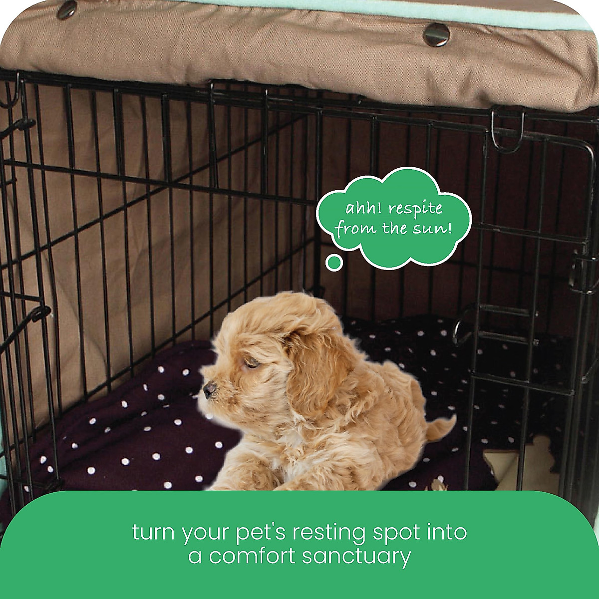 Molly Mutt Wild Horses Dog Crate Cover, 100% Cotton Canvas Cover with 2 Roll-Up Panels, Ideal for Dog or Cat Crate, Durable, Washable, and Free of Harmful Chemicals, 36" x 24" x 27"