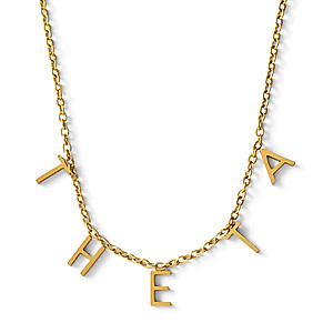 Sorority Shop Kappa Alpha Theta Necklace — KAT Name Necklace, 18K Gold Plated Sorority Gifts Necklace, Long-Lasting Kappa Alpha Theta Gifts for Women