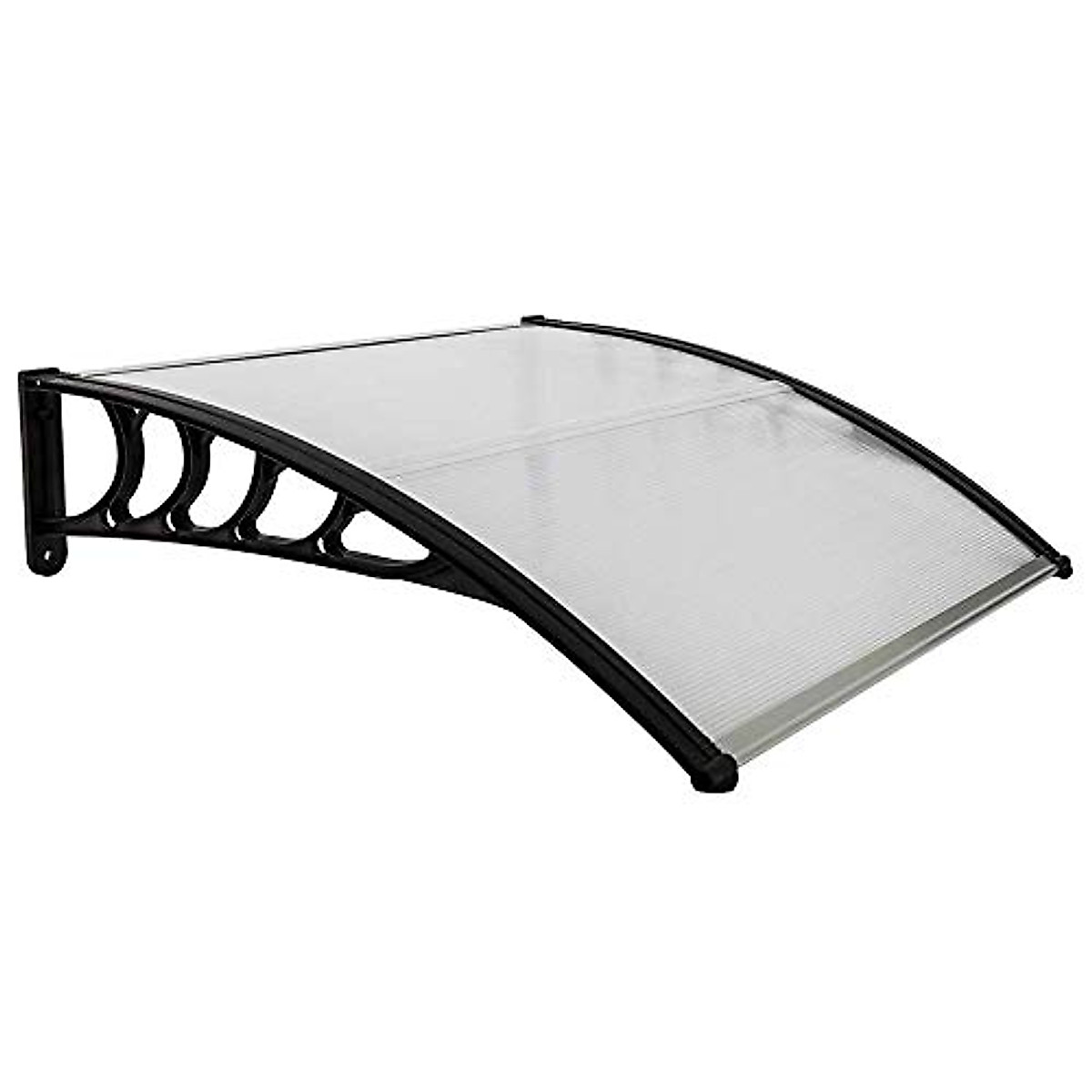 Outvita Window Awning Door Canopy 40"x40", Polycarbonate Cover Front Door Outdoor Patio Awning Canopy UV Rain Snow Sunlight Protection Hollow Sheet, Clear Board & Black Bracket