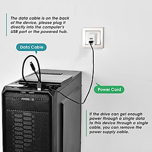 ROOFULL External CD DVD +/-RW Drive USB 3.0 & USB-C CD Burner DVD Player Reader Writer Optical Disc Drive with Carrying Case for Laptop Mac MacBook Pro/Air, Windows 11/10/8/7, Linux PC