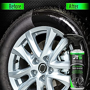 JT's Professional Car Care Tire Shine, Long Lasting Extreme Deep Black Premium Finish - Wet Tire Coating - Protection Against UV Rays and Fading (16 Fl Oz)