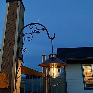 NINXIAO 2 Pack Solar Lantern lamp Outdoor Metal Solar Hanging Lamp LED Lights with Warm White Edison Bulb Design for Patio Garden Yard Porch Pathway (Copper)