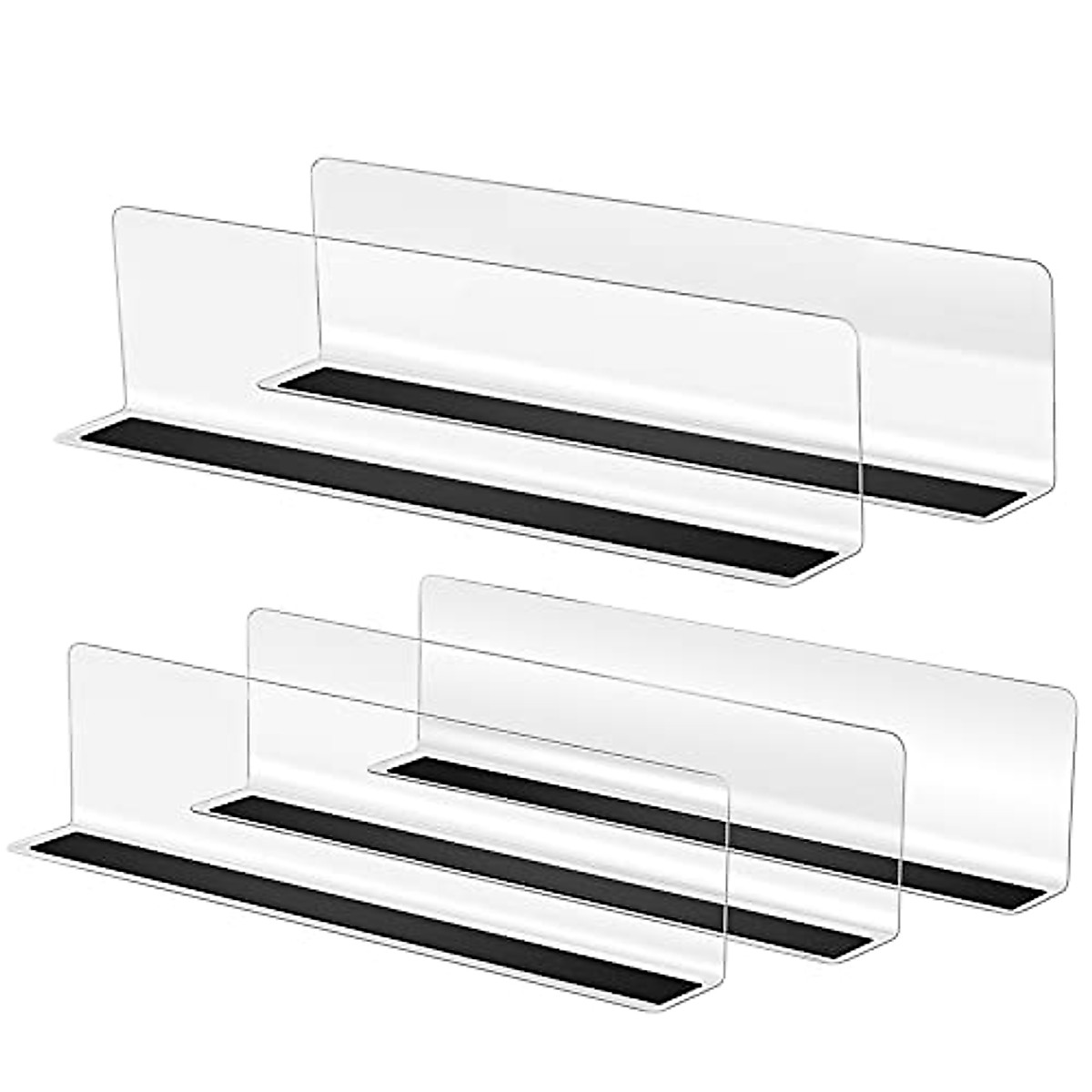 Baluue Plastic Shelf Divider, Shelf Dividers Closet, 5pcs L- Shaped Commodity Magnetic Organization Baffle for Supermarket Retail Store