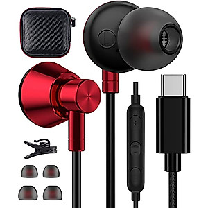 USB C Headphones, USB Type C Earbuds Stereo Bass Wired Earphones with Mic for iPad 10 Mini Pro Air 2022 Samsung S23 S22 Ultra Galaxy Z Fold 4 Flip 3 S20 S21 Google Pixel 7 Pro 6 OnePlus 11 10T 9 Pro 8