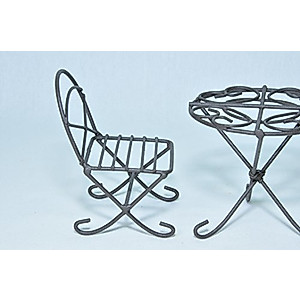 G & F Products MiniGardenn 10021 Fairy Garden Miniature Mini Dollhouse Bistro Set, Rustic