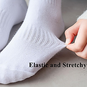 BISOUSOX Boys Socks 10-12 Years Old White School Dress Socks 6-8 8-10 Kids Athletic Socks Christmas Gift