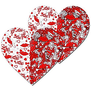 3000 Pieces Red Silver Heart Confetti, Valentine's Day Wedding Anniversary Party Table Scatter Confetti Decoration, Valentines Metallic Foil Glitter Heart Sequin
