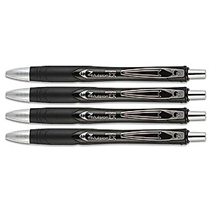 Zebra Z-Mulsion EX Ballpoint Black 1mm Pen Bundle 4 Pens (34210) + 2 Pack Refills (87312)