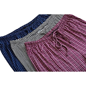 3 Pack: Womens Plus Size Pajama Pants Yummy Soft Knit Pajamas for Women Pant Bottoms Clothes Sexy Pijamas de mujer Sets PJs Fuzzy Silk Sleepwear Lounge Comfy Night Plaid Pink PJ Just My - Set 3, 1X