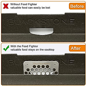 Salbree Food Fighter Mesh Screen Grease Gate Blocks Food from Falling into Rear Grease Trap Cup Tray & Compatible with All Blackstone Griddle Accessories Goalie, Universal Fit All Black Stone Grills