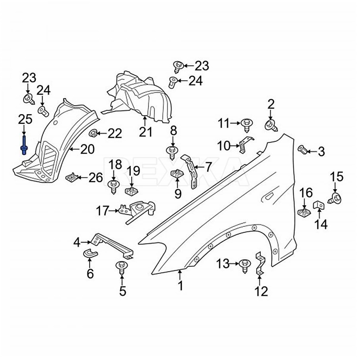 Rexka 30pcs Fender Liner Bumper Cover Wheel Arch Trim Cover Nylon Expanding Rivets for BMW 51777171004 X1 X3 X4 X5 X6 Series