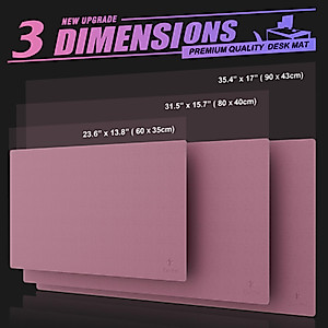 K KNODEL Large Office Leather Desk Mat, Mouse and Keyboard Pad, Computer and Laptop Mat, Desktop Protector and Cover, Writing Pad and Blotter (31.5"x15.7", Purple)