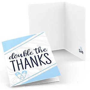 Big Dot of Happiness It’s Twin Boys - Blue Twins Baby Shower Thank You Cards (8 count)