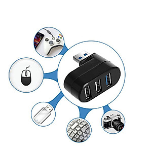 TXY Universal Mini Rotatable 1 Port USB 3.0, 2 Port USB 2.0 Hub High Speed Data Transfer Splitter Box Adapter USB Expander for PC Laptop (Black)