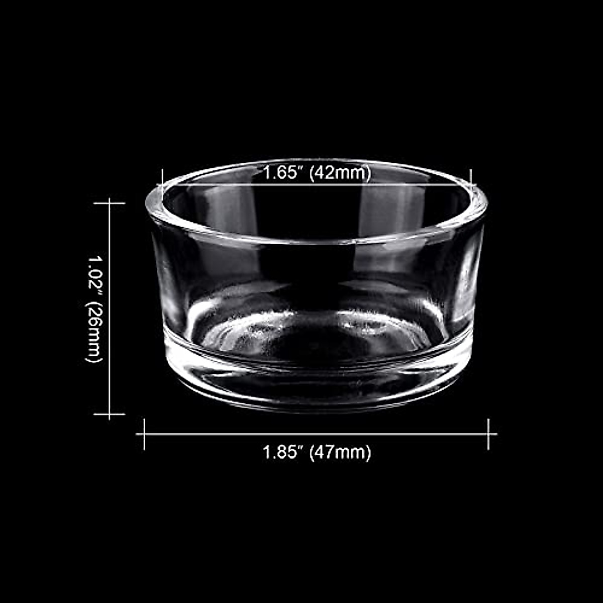 WEAVERBIRD 6Pcs Glass Reptile Feeder Food Bowl,Food Basin Tray Container Water Dish Cup, Reptile Terrarium Water Bowl,Round Water Dish Cup for Small Pet Lizard Turtle Spider Scorpion Frog Cricket