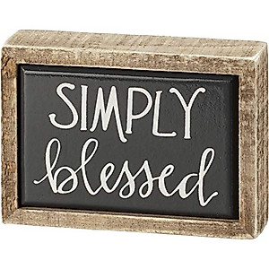 Primitives by Kathy Simply Blessed Box Sign Mini,Black