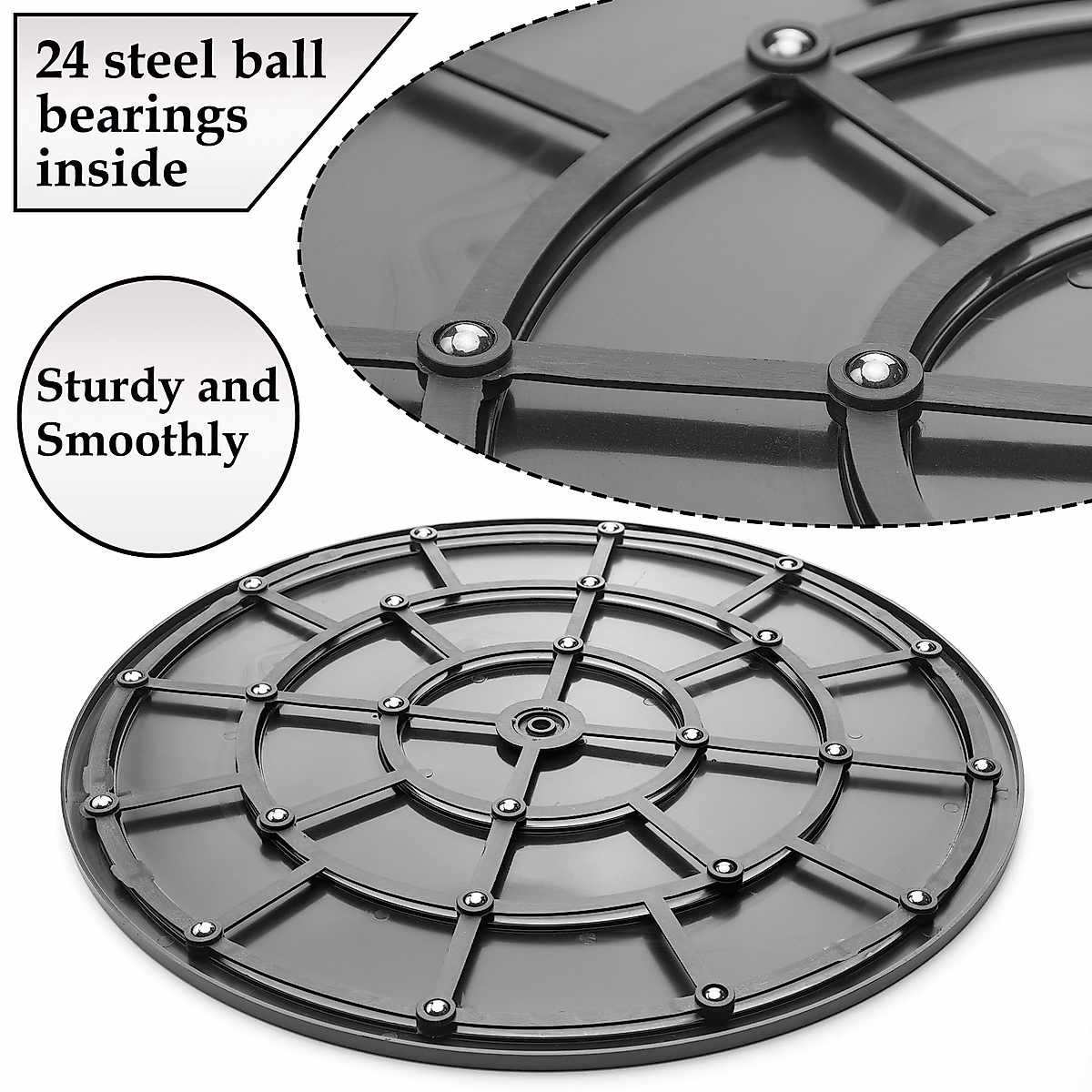 Famgee 16 Inch Lazy Susan Turntable Heavy Duty Rotating Swivel Stand Lazy Susan with Steel Ball Bearings for Flat Panel Monitors, Computer, TV, Speakers, Bonsai, Statue, Cabinet Organizer