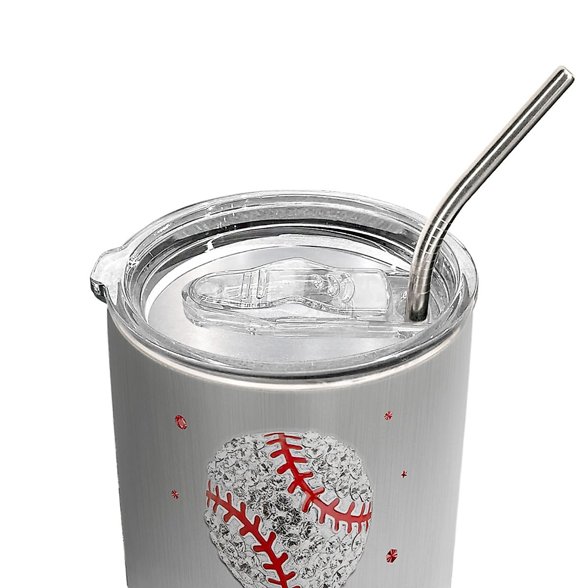 20oz Baseball Mama Tumbler, Basebal Mom Gifts for Mother, Grandma, Coffee Thermos for Women, Stainless Steel Double Wall Vacuum Insulated Coffee Mug, Travel Cup with Lid