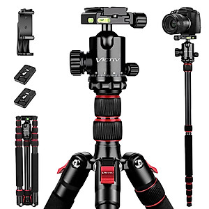 Tripod for Camera, 80“ Heavy Duty Camera Stand Tripod, Professional Ball Head Tripod Stand with Twist Locks, Aluminum Tripod Stand for DSLR Camera Spotting Scope, Video Camera Tripods & Monopods