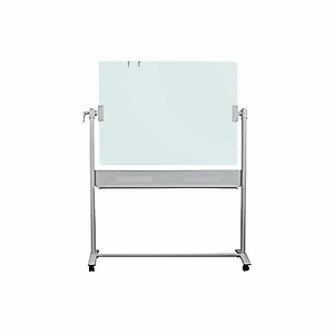 Quartet Easel, Magnetic, Glass Whiteboard, 4' x 3', Reversible, Portable, Flip Chart Holder, Infinity (ECM43G), Silver