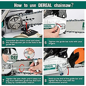 DEREAL 62cc Gas 18'' Chainsaw 2 Cycle Gasoline Powered Chain Saws Handheld for Home Garden