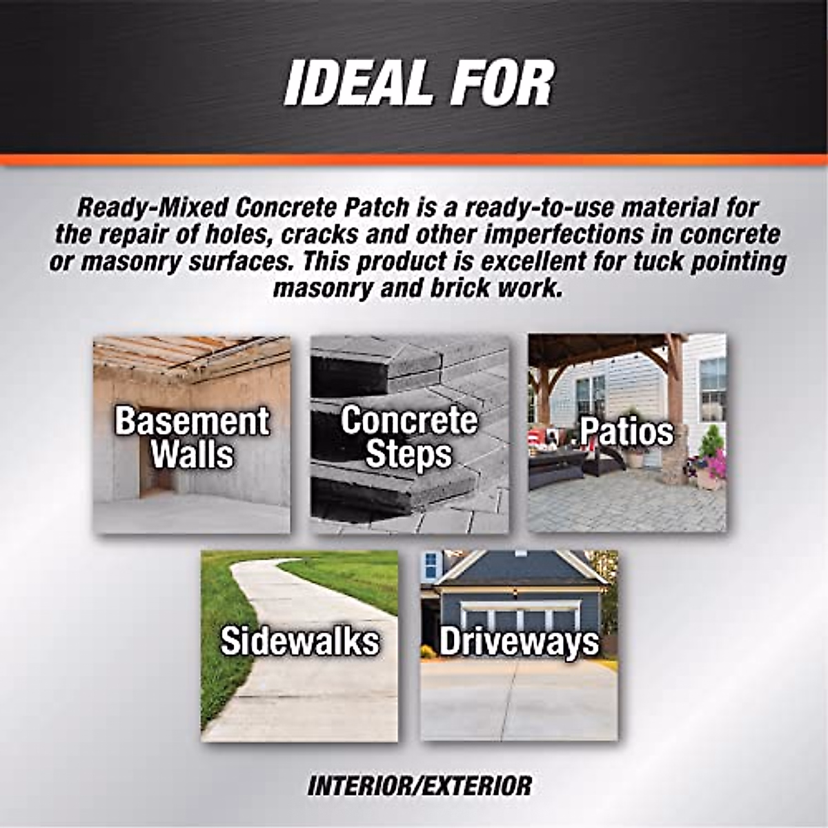 Dap 31084 Concrete Patch Interior and Exterior, 1-Quart , Gray