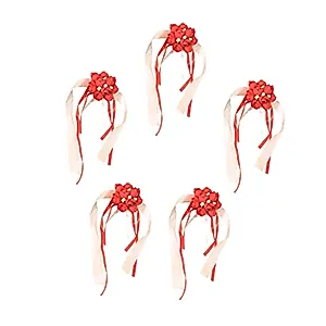 VOSAREA 5Pcs Wrist Flower Wedding Bridal Rose Hand Flowers Bridal Hand Flower Corsage Wristlet Prom Dresses Wedding Corsages Flower Corsage Ballgown Peony Silk Flower Bride Wedding Flowers