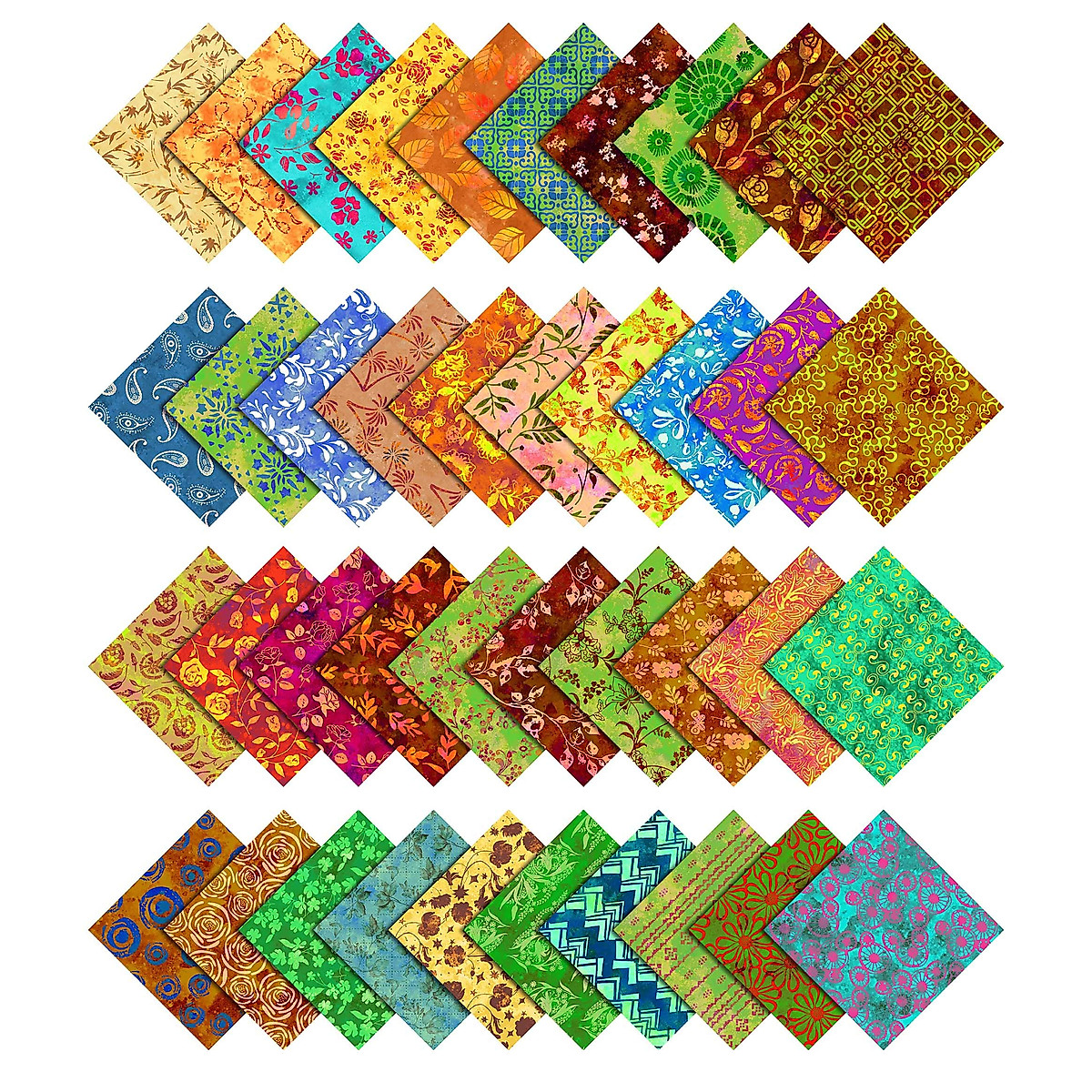 Soimoi Batik Print Precut 5-inch Cotton Fabric Quilting Squares Charm Pack DIY Patchwork Sewing Craft