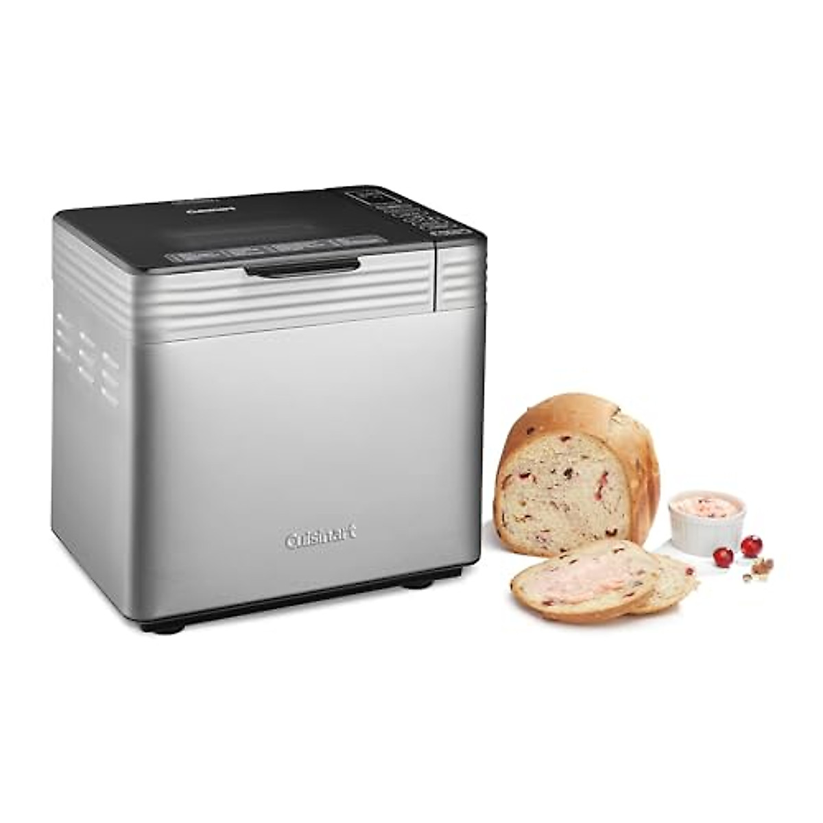 Cuisinart CBK-210,16 Menu Programs 2 Pound Capacity Bread Maker Bundle with Baking Classics Book, Bamboo Cutting Board, and Bread Knife (4 Items)