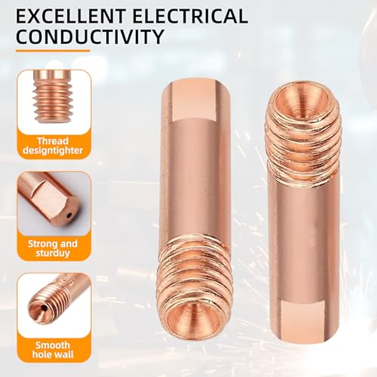 Melgweldr Mig Welding Tips 11-30 (0.030") Welding Contact Tip .030" Replacement for MIG Welding Gun Consumables (40-Pack)