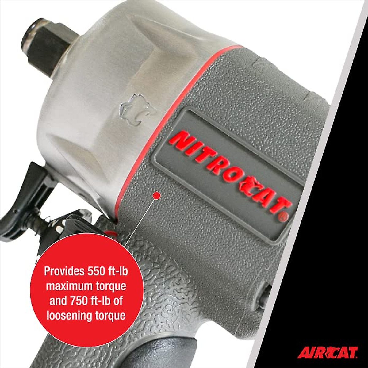 AirCat Pneumatic Tools 1056-XL: Nitrocat Composite Compact Impact Wrench 750 ft-lbs - 1/2-Inch