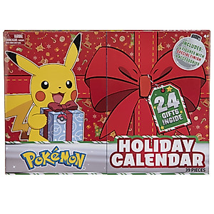 Pokemon 2024 Holiday Advent Calendar for Kids, 24 Gift Pieces - Includes 16 Toy Character Figures & 8 Christmas Accessories - Ages 4+