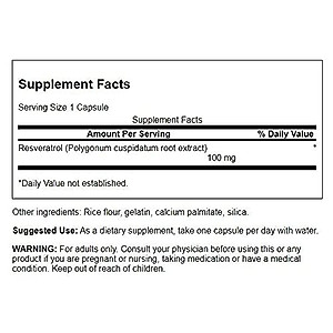 Swanson Resveratrol 100 100 Milligrams 30 Capsules (2 Pack)