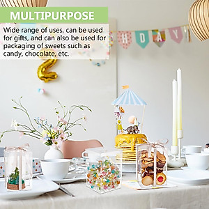 BENECREAT 10pcs Clear Favor Box 4x4x6 Inches Plastic Gift Packing Box for Candy Choclate and Dessert, Baby Shower Party Treats, Valentine Festival Gift Packaging