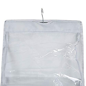 Hanging Handbag Organizer for Closet, Clear Hanging Purse Organizer Storage for Purses and Handbags with 10 Pocket for Bedroom(Light Grey)