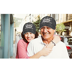 QDQDSD 70th Birthday Gifts for Men Women Vintage 1954 Baseball Cap 70 Year Old Embroidered Hat (Black2-1954)
