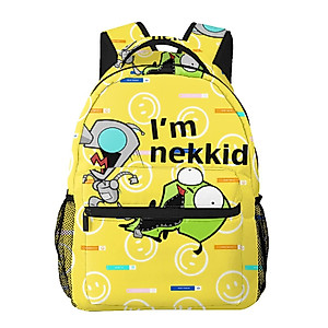 Casual Backpack Invader Cartoon_Zim Unisex High Capacity Students Schoolbag Travel Fashion Shoulders Bag
