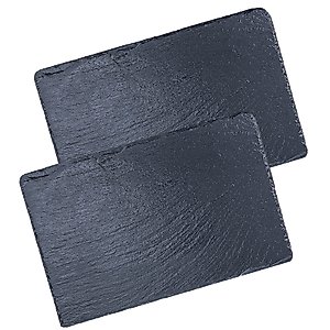 Tcrogsciss 2 PCS Natural Slate Cheese Boards, Individual Charcuterie Board for Appetizer, Cheese, Dessert, Tapas and Sushi Presentation