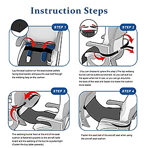 WEIGUZC Toddler Travel Bed, Kids Travel Bed, Kids Airplane Foot Rest, Maximum 55lb/25 kg Weight Capacity, Elevate Legs for Better Circulation, Lightweight & Foldable - Black