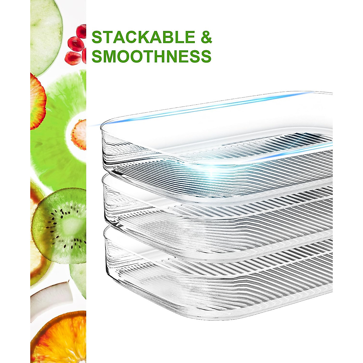 Deli Meat Container for Fridge, Lunch Meat Container for Refrigerator, Stackable Cold Cuts Storage Containers for Fridge, Ham Cheese Bacon Container with Lid for Cold Cuts, Deli, Lunch Meat, 3 Pieces
