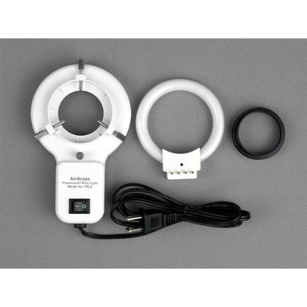 AmScope SM-6TZ-FRL-5M Digital Professional Trinocular Stereo Zoom Microscope, WH10x Eyepieces, 3.5X-90X Magnification, 0.7X-4.5X Zoom Objective, 8W Fluorescent Ring Light, Clamping Articulating Arm Stand, 110V-120V, Includes 0.5X and 2.0X Barlow Lenses an