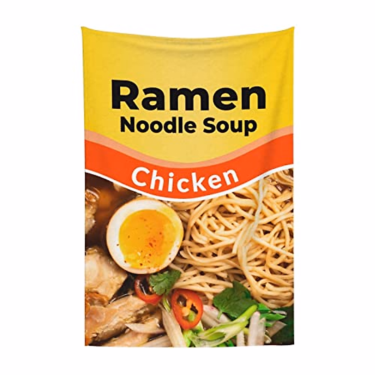 LASWEGA Ramen Blanket Ramen Chicken Flavor Noodle Soup Throw Blanket, Flannel Fleece Air Conditioning Quilt Best Gift Lightweight Cozy Plush Blanket for Sofa Chair Bedroom,60"x50"