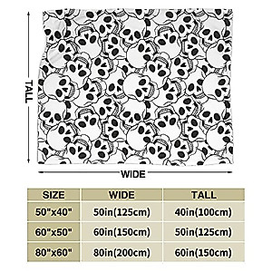 Skulls Blanket Soft Fleece Throw Blanket Plush Weighted Blankets for Couch Sofa Skull Gifts for Kids Adults Men Women