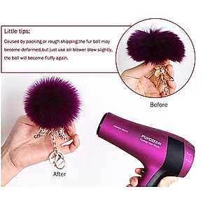 Pom Pom Keychain Genuine Rabbit Fur Ball Keychain Fluffy Accessories Car Bag Charm