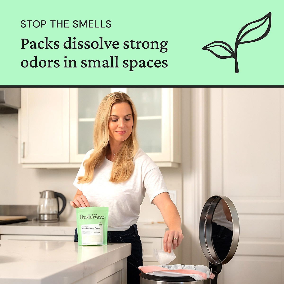 Fresh Wave Odor Eliminating & Deodorizing Packs, Bag of 6 - Safer Odor Relief for Small Spaces, Natural Plant-Based Odor Eliminator, Odor Absorbers for Home